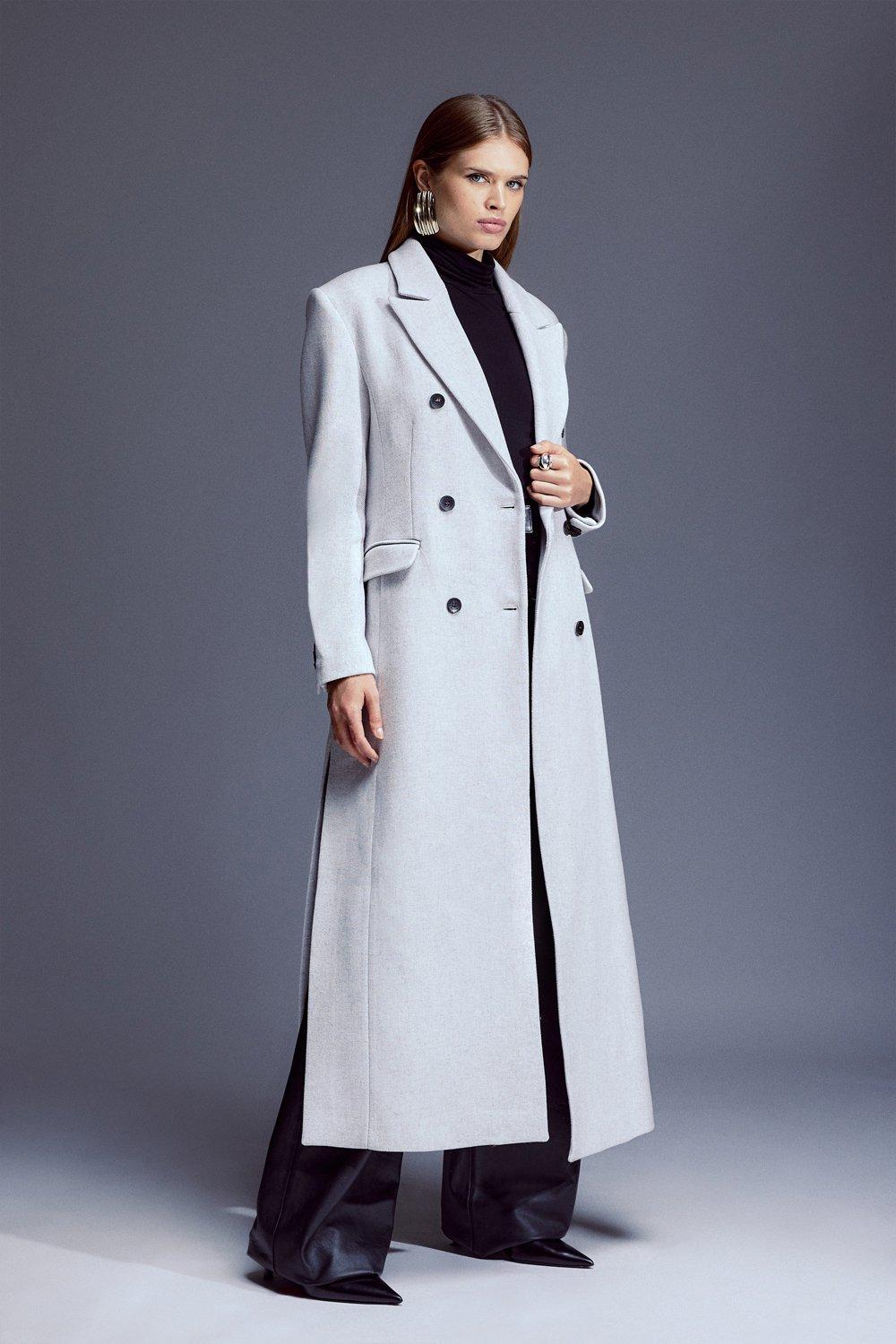 Italian Manteco Wool Maxi Double Breasted Tailored Coat Italian Manteco Wool Maxi Double Breasted Tailored Coat